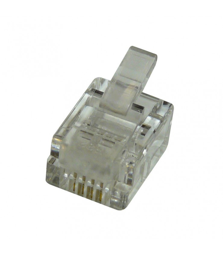 Connecteur RJ11 6/4 pour câble rond 4 contacts non blindé - Le sachet ...